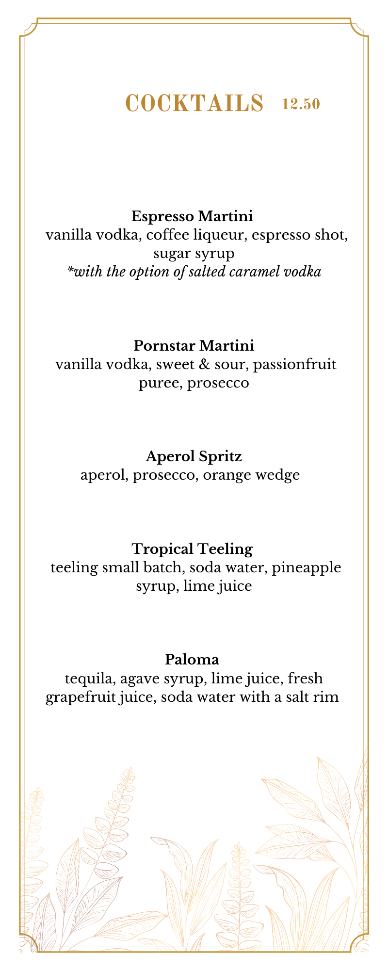 Drinks - The Yacht Clontarf